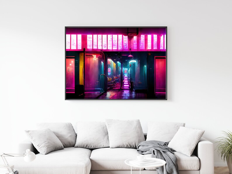 Neon Poster Vaporwave Art Neon Light Effect Wall Art 80s - Etsy