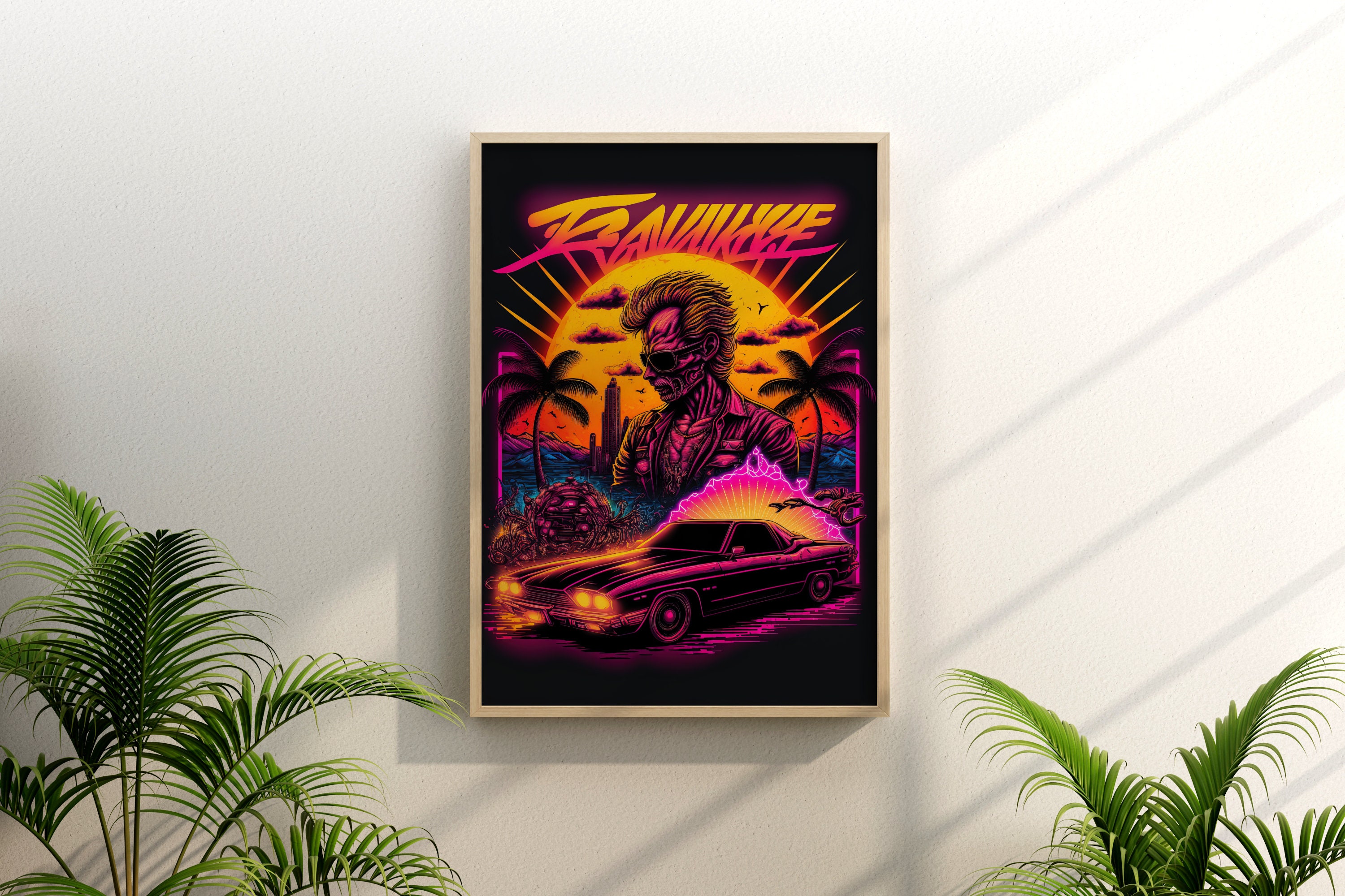 Synthwave Poster Retrowave Wall Art Vaporwave Decor 80s Nostalgia Gift ...