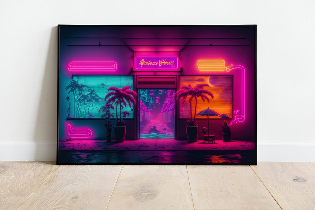Vaporwave Poster | Synthwave Poster Decor | Cool Neon Poster | Gaming ...