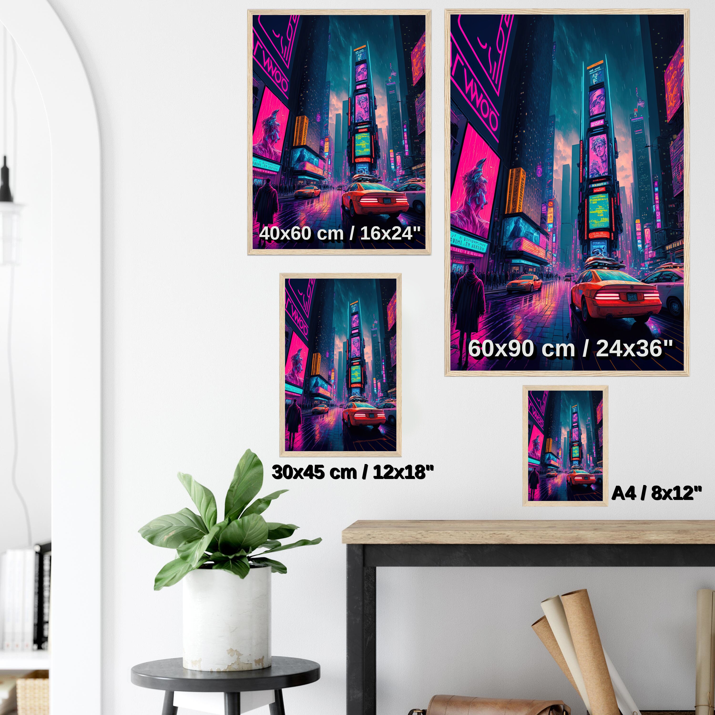 Vaporwave Poster Synthwave Wall Art Cyber City Print 80s Nostalgia ...