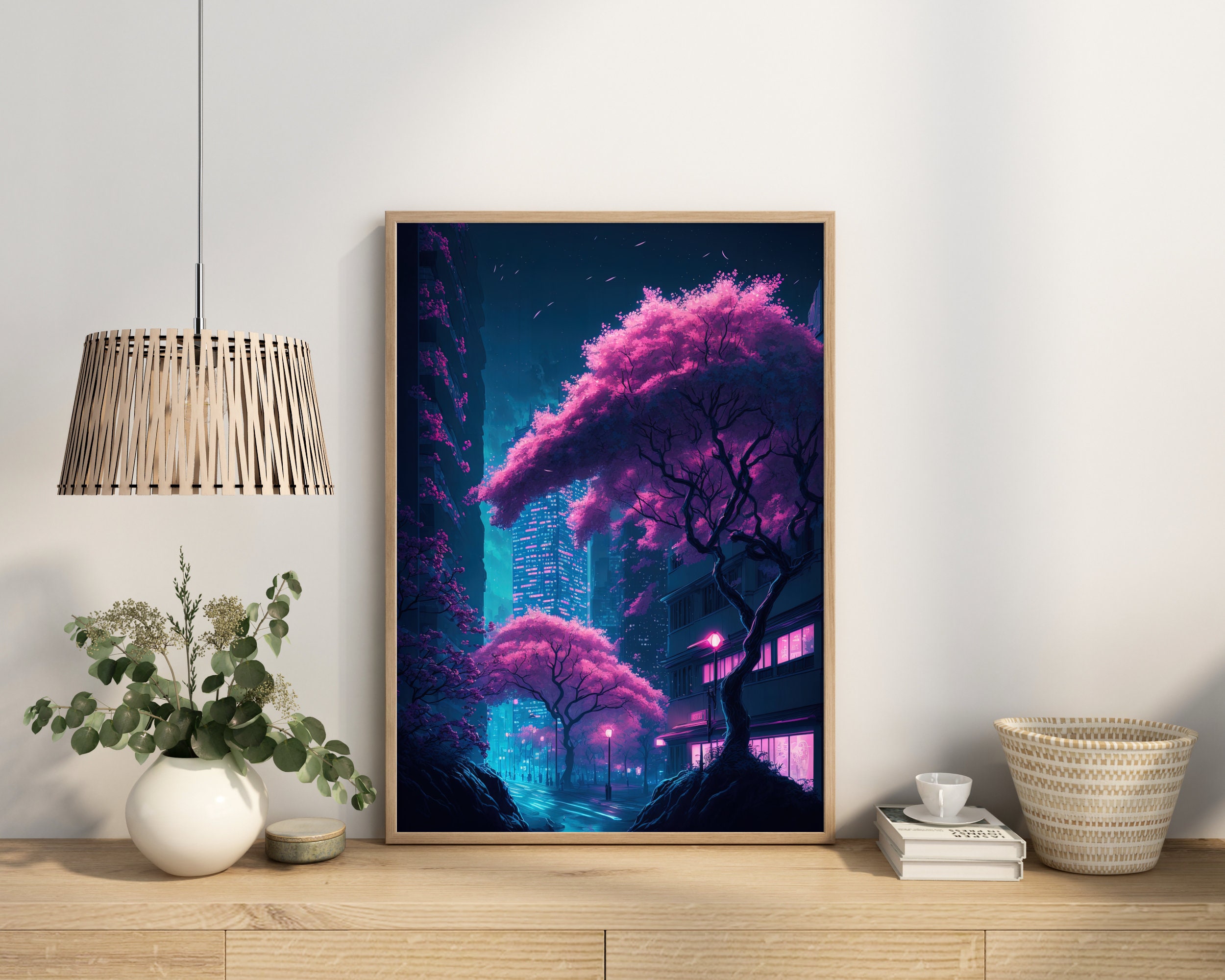 Anime Poster Futuristic Neon Poster Lofi Wall Art Cool - Etsy