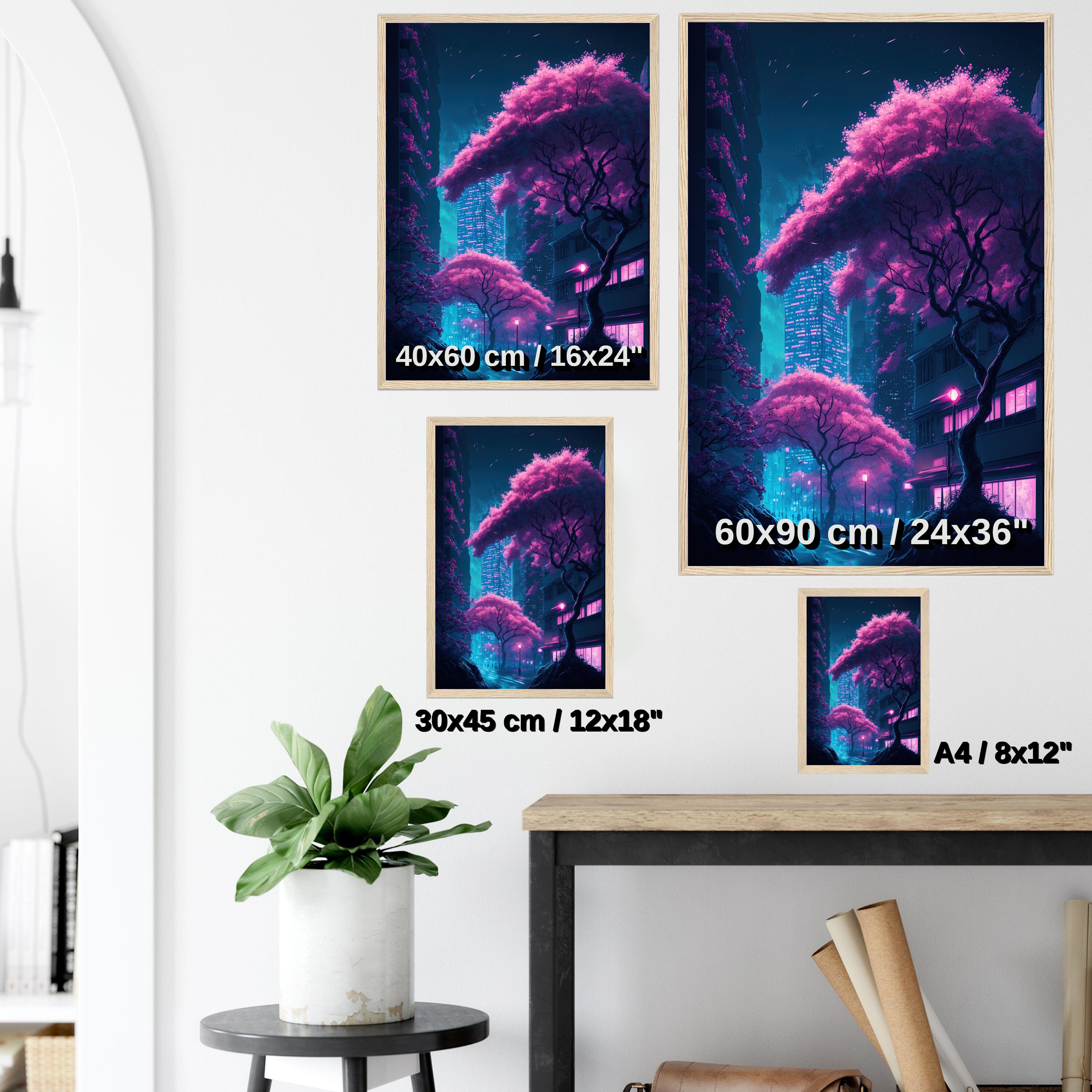 Anime Poster Futuristic Neon Poster Lofi Wall Art Cool - Etsy