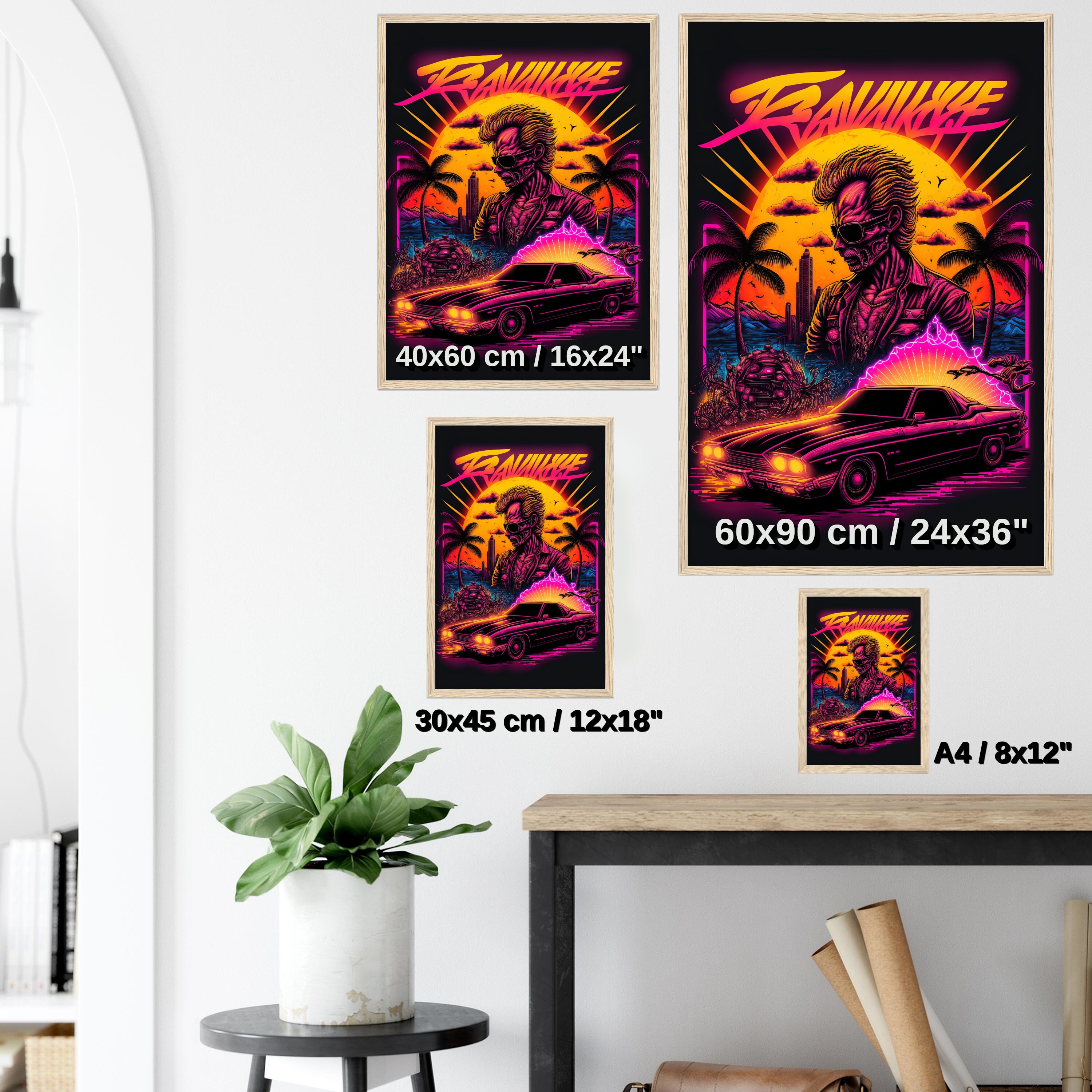 Synthwave Poster Vaporwave Poster 80s Nostalgia Retrowave Wall Art Cool ...