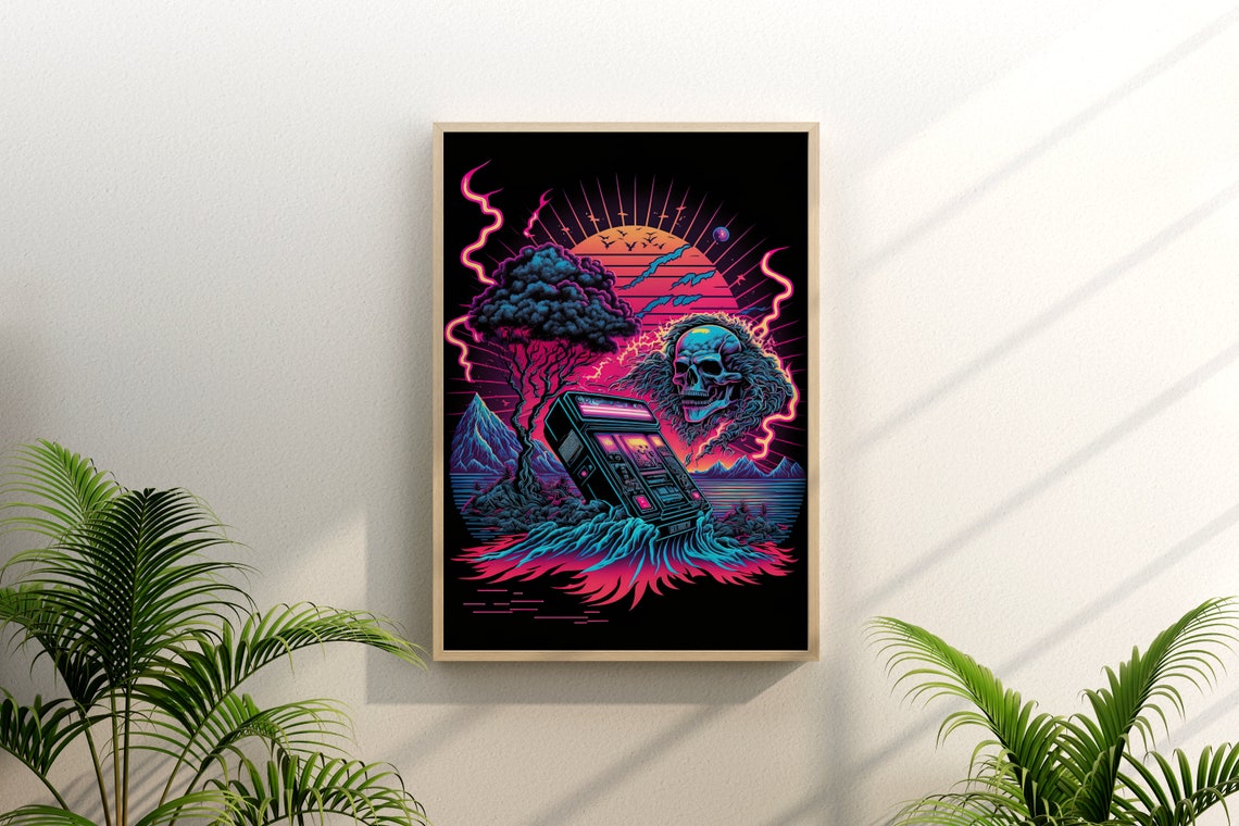 Vaporwave Poster Synthwave Wall Art Retrowave Decor 80s - Etsy