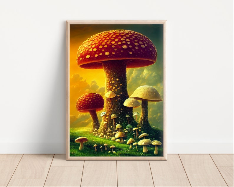 Mushroom Poster Toadstool Wall Art Botanical Prints Autumn Art Decor ...
