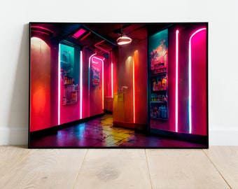Vaporwave Decor Synthwave Poster Retrowave Art Aesthetic Room Decor ...