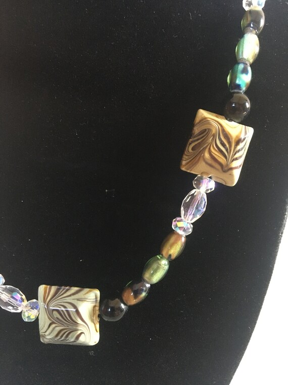 Necklace 17", beads of various shapes, Sparkling crys… - Gem