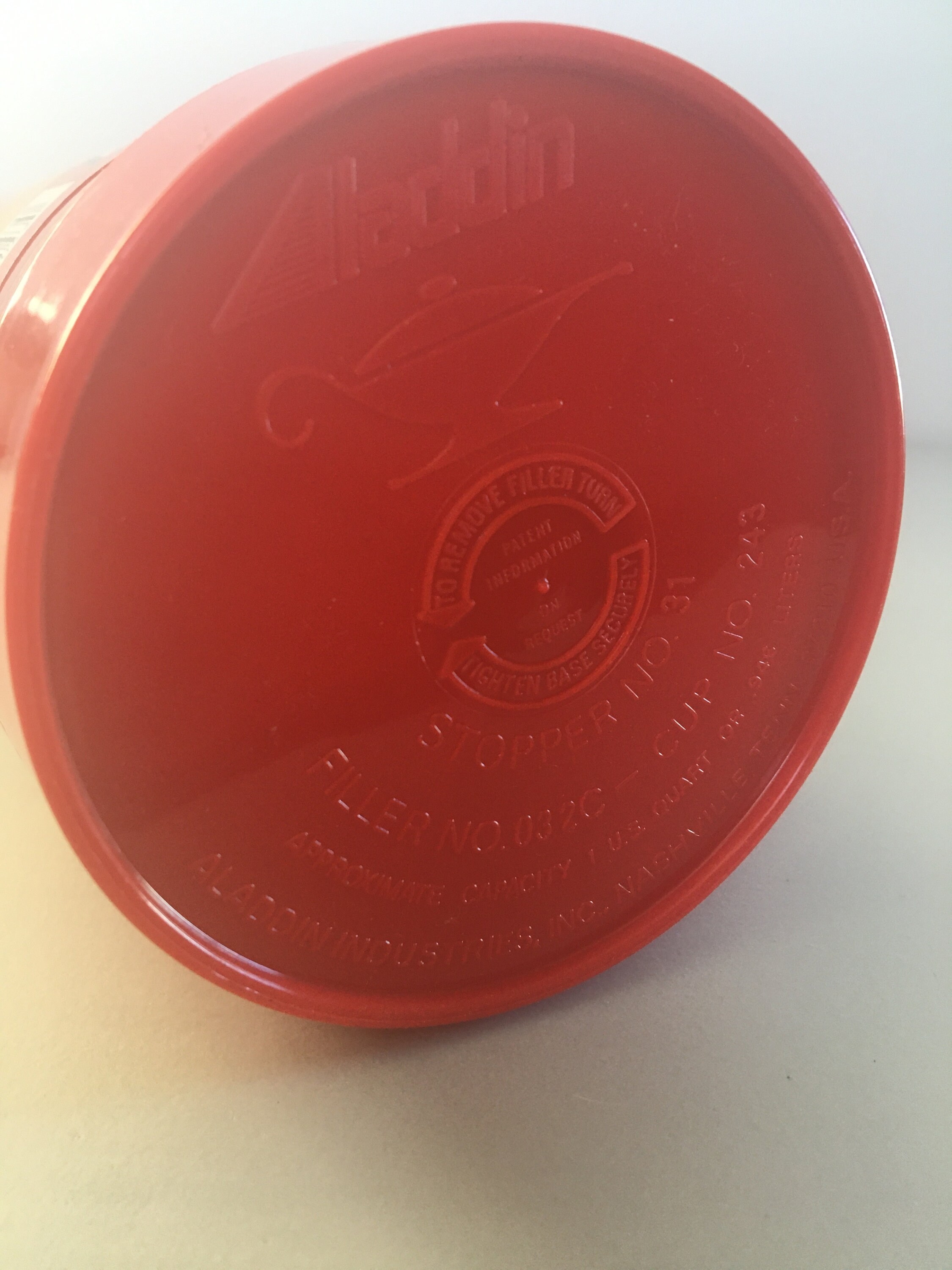 ALADDIN Thermos, Vintage Aladdin Thermos, Vintage Thermos, Red Thermos ...