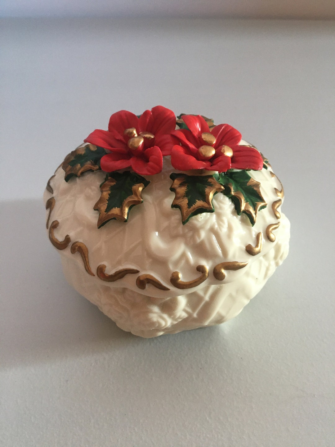 Christmas Trinket Box, 3D Christmas Utility Box, Porcelain Trinket Box ...