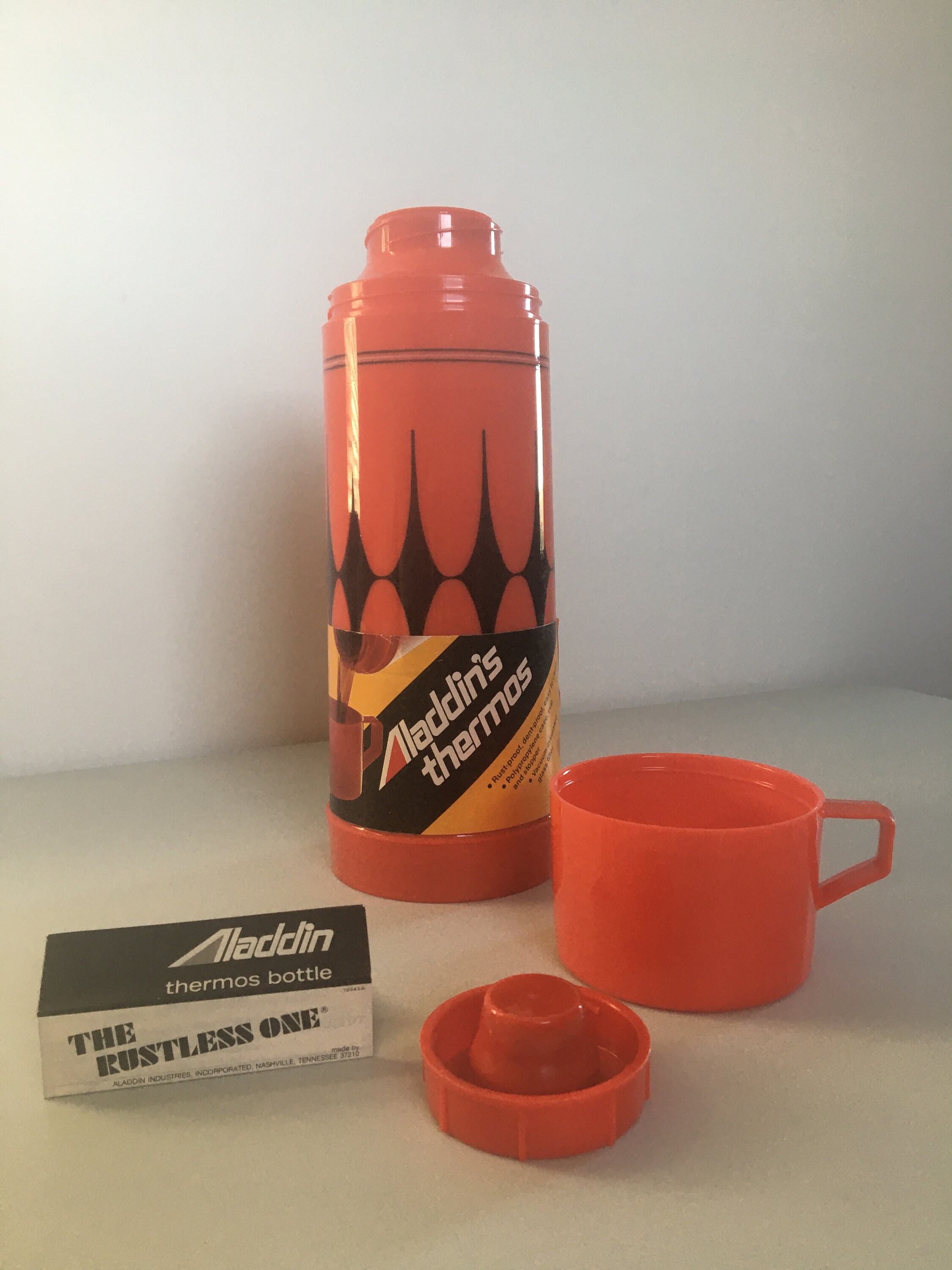 ALADDIN Thermos, Vintage Aladdin Thermos, Vintage Thermos, Red Thermos ...