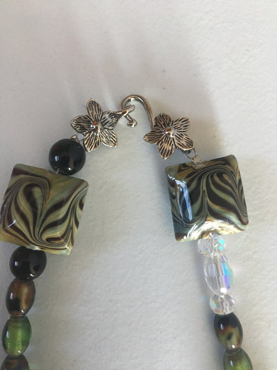 Necklace 17", beads of various shapes, Sparkling crys… - Gem