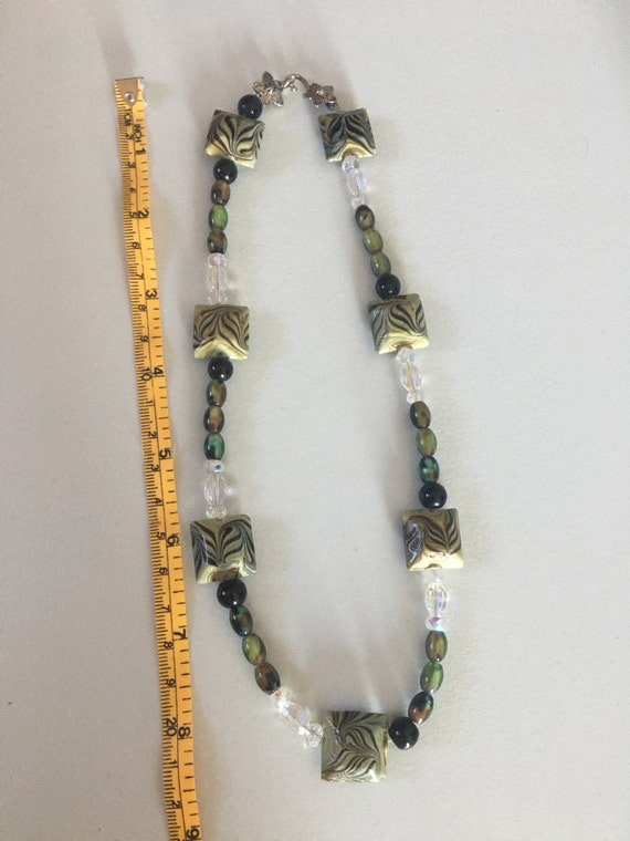 Necklace 17", beads of various shapes, Sparkling crys… - Gem