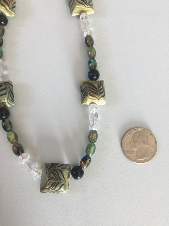 Necklace 17", beads of various shapes, Sparkling crys… - Gem