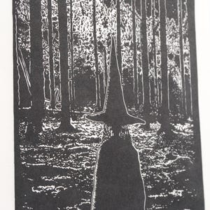 Witch of the Western Wood Hand Carved Linocut Print - Etsy