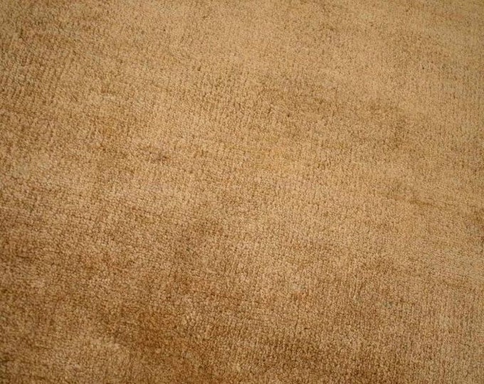 4H04 Modern Solid Handloom Fringes Plain Brown 100% Woolen Hand Tufted ...