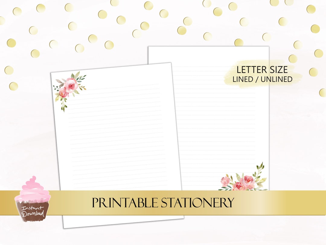 Printable Line Stationery Printable Line Paper US Letter - Etsy