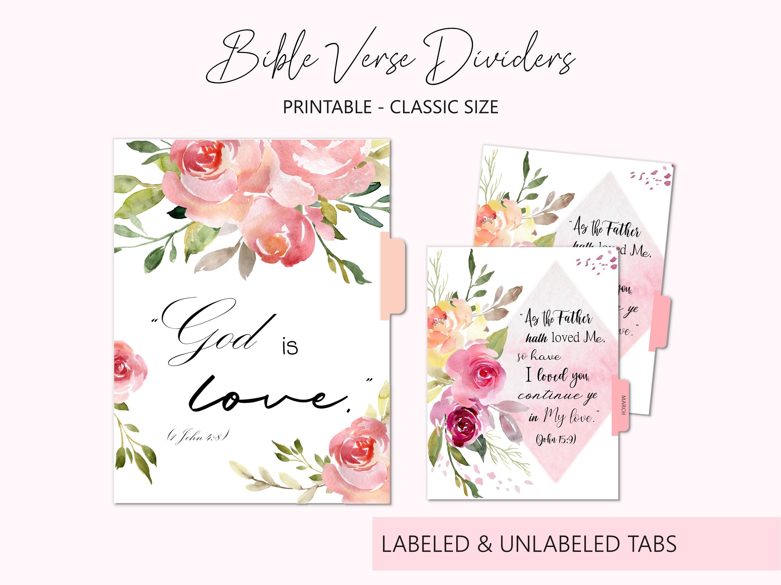 Printable Christian Planner Dividers Tabbed Dividers for Classic Size ...