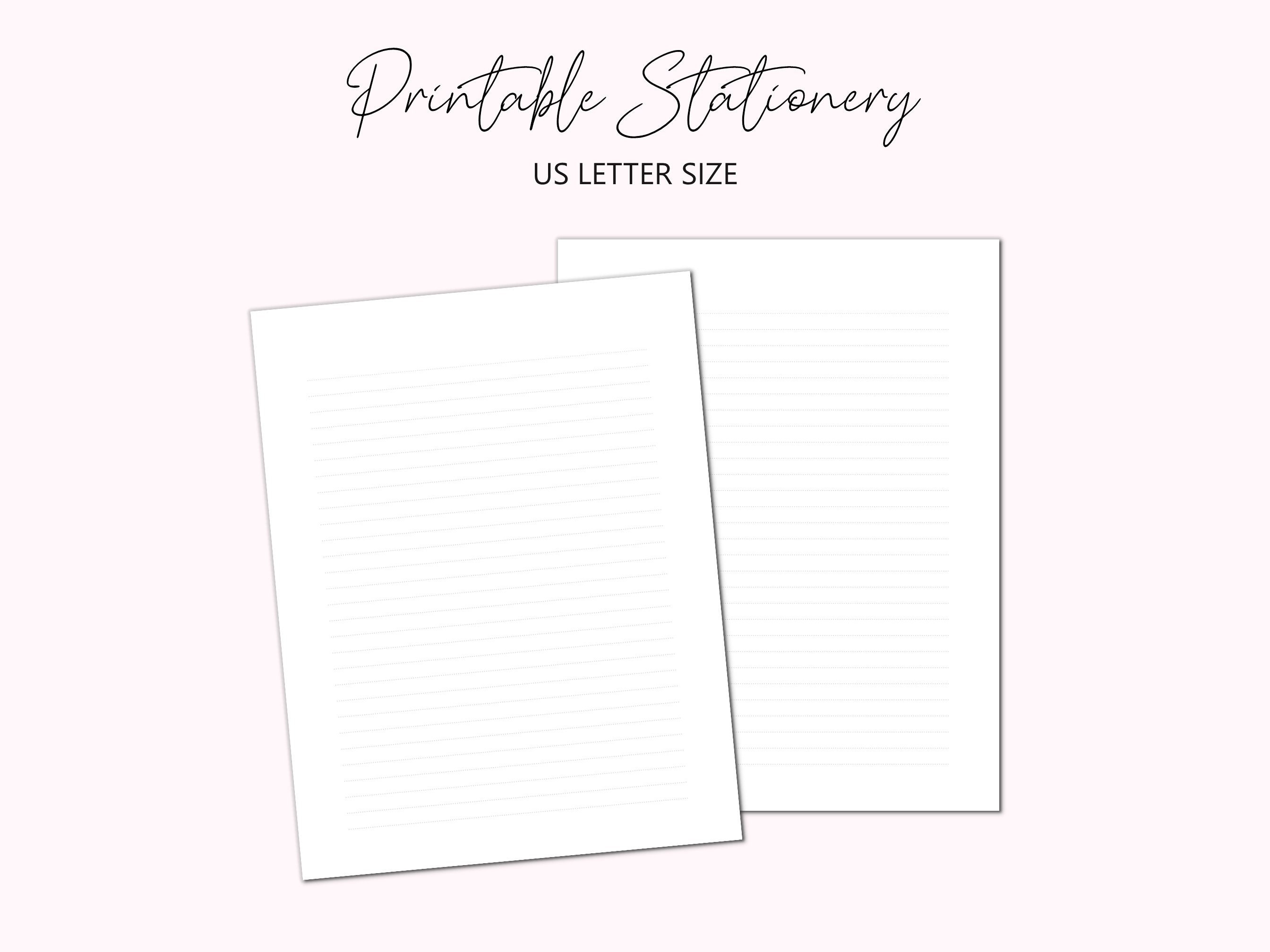 Lined Paper Printable 8.5 X 11, Light Grey Lined Stationery, Printable ...