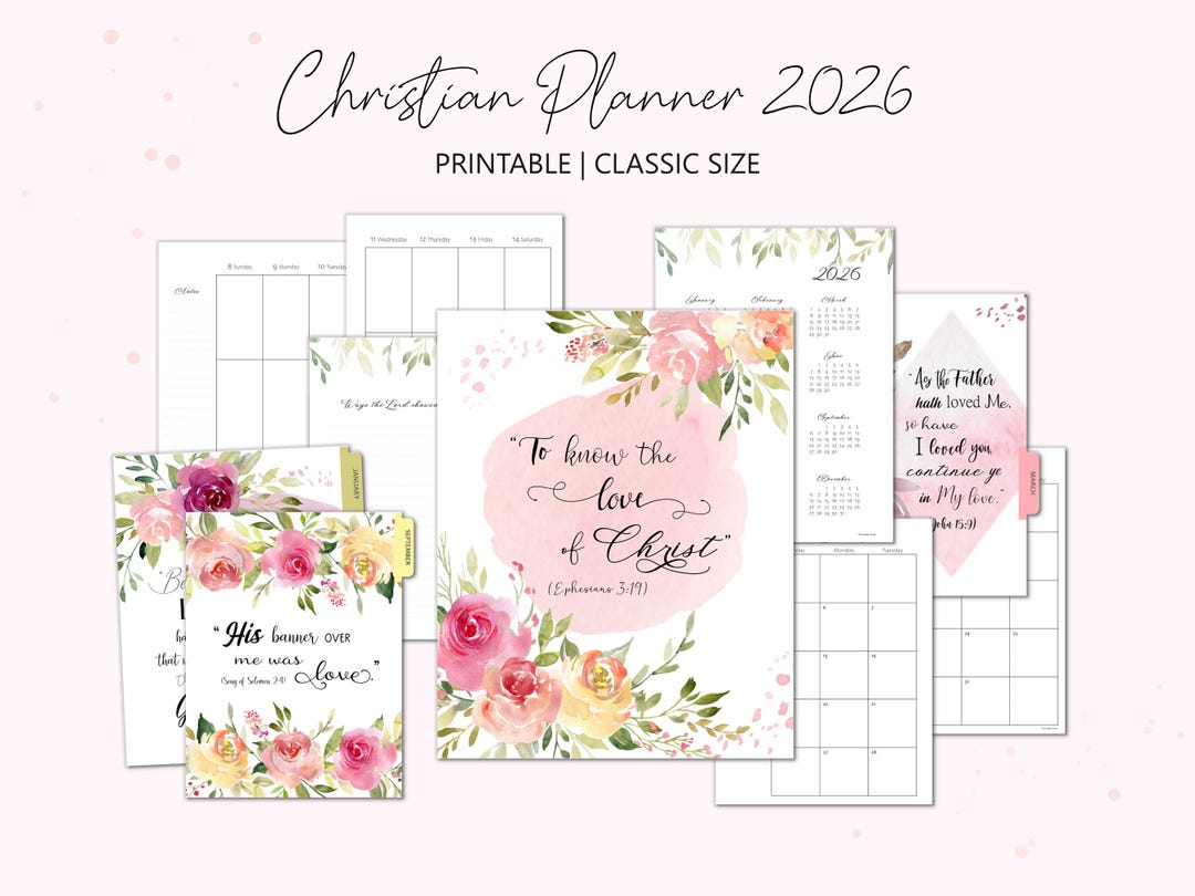 Printable Christian Planner 2026: Faith Planner (classic Size) - Etsy