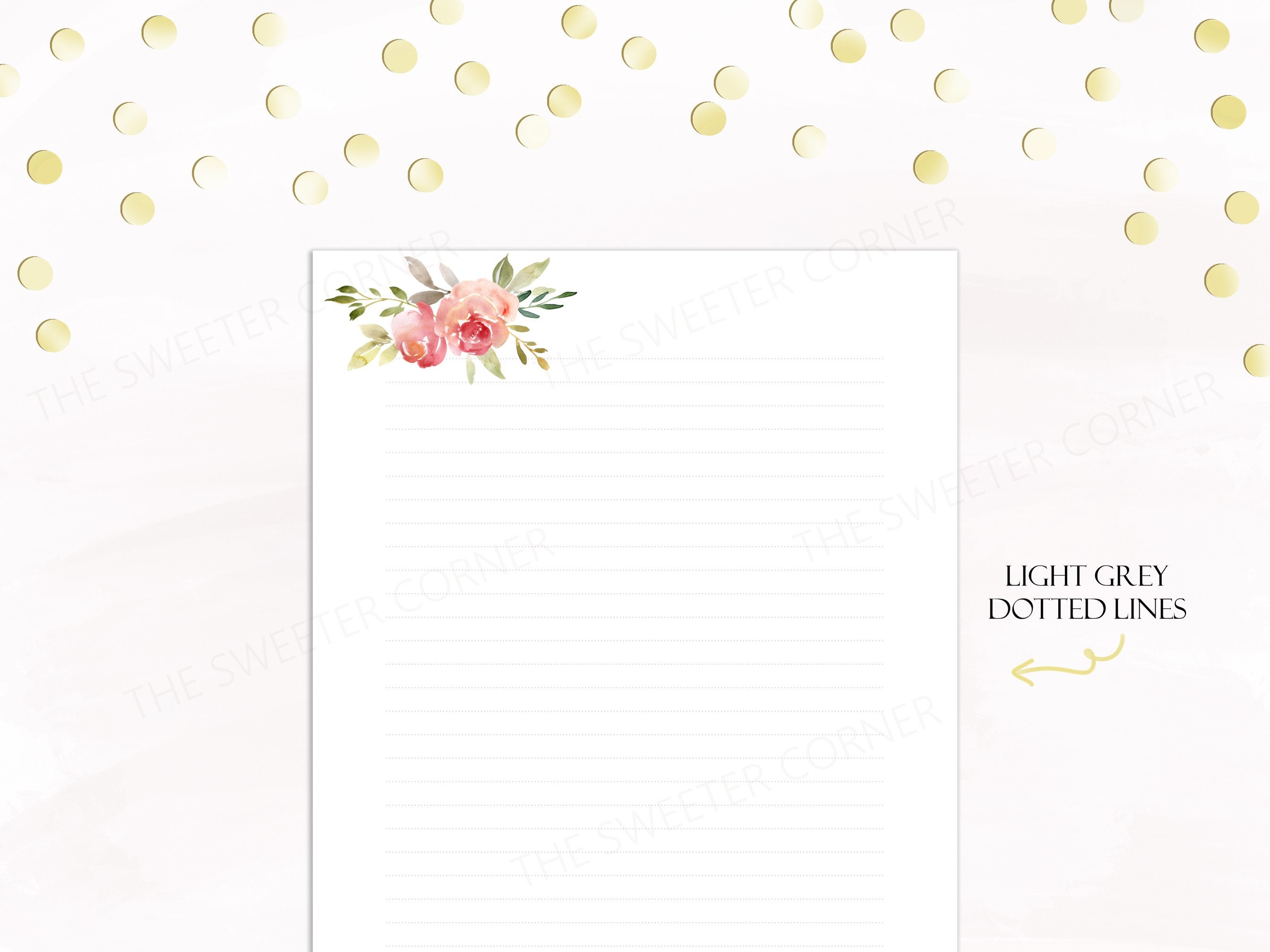 Printable Line Stationery Printable Line Paper US Letter - Etsy