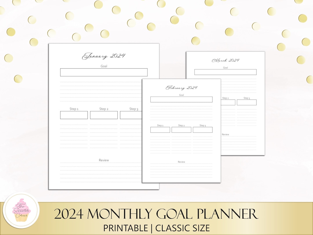 Goal Planner Printable 2024 Goal Setting Worksheet Monthly - Etsy