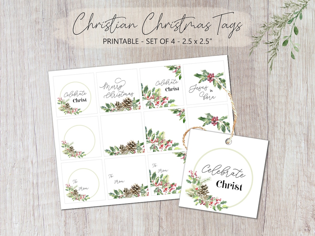 Christian Christmas Gift Tags Printable, Downloadable Christmas Tags ...
