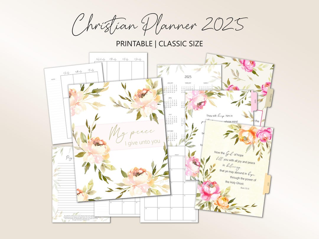 Printable Christian Planner 2025 - Classic Size Faith Planner ...