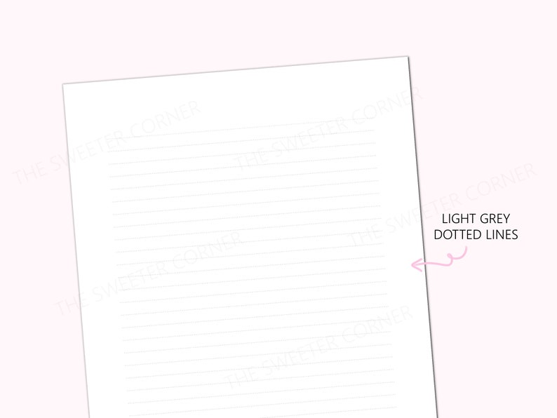 Lined Paper Printable 8.5 X 11, Light Grey Lined Stationery, Printable ...