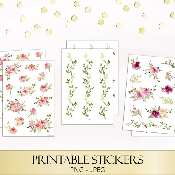 Printable Floral Border Stickers - Etsy