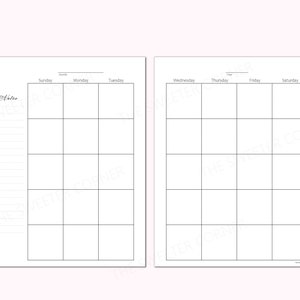 Undated Monthly Planner Printable, Month on 2 Pages Undated Planner ...