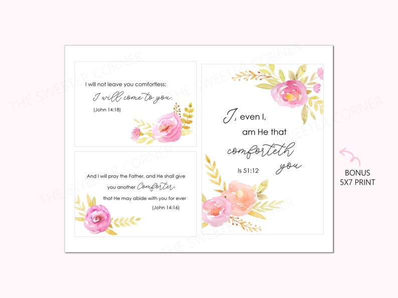 Scripture Cards Printable, Grief & Loss Bible Verses, Comfort Scripture ...