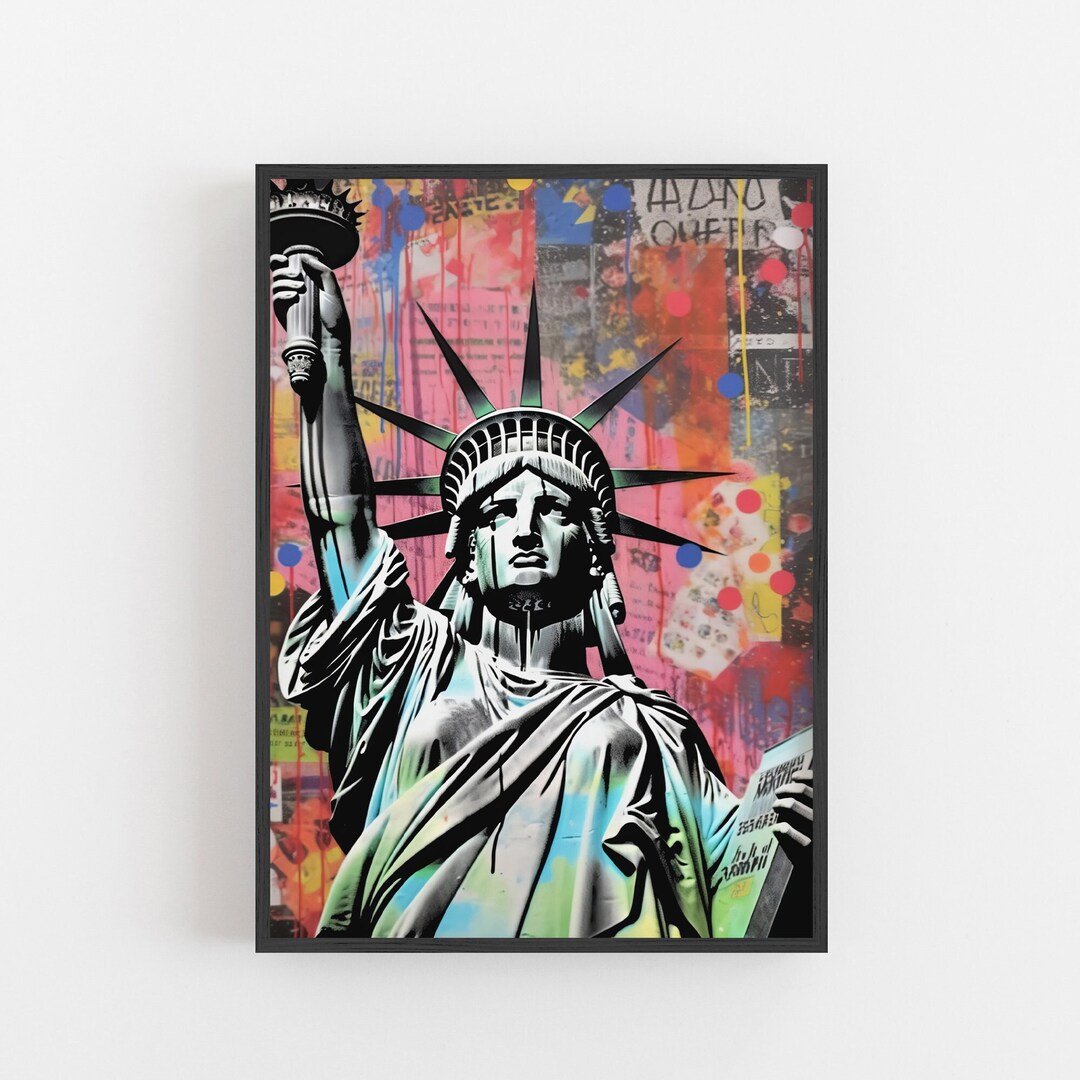 Pop Art Statue of Liberty, Graffiti Statue of Liberty Print, Digital ...