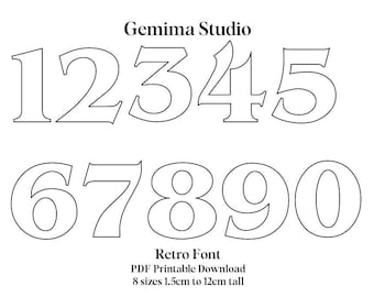 PDF Templates 8 Sizes Block Numbers Printable Template - Etsy UK