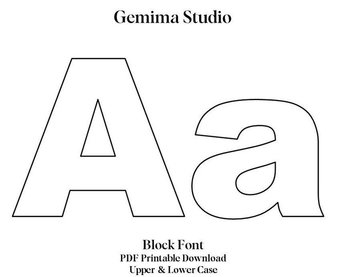 A to Z Block Letter Templates Upper & Lower Case PDF Download - Etsy