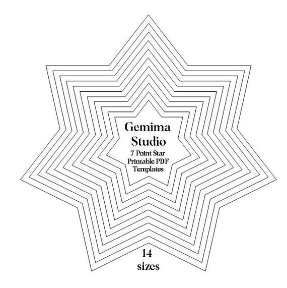 Seven Point Star Template 7 Pointed Star Fabric, Wallpaper And Home