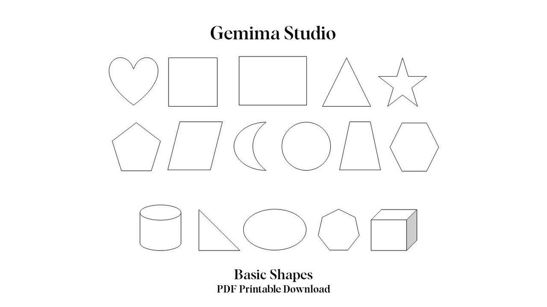Basic Shapes PDF Download 19 Pages - Etsy