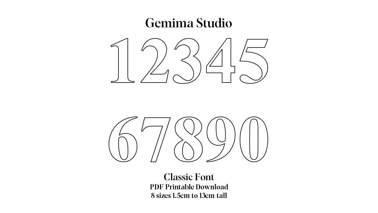 Classic Numbers PDF 8 Sizes Printable Template - Etsy