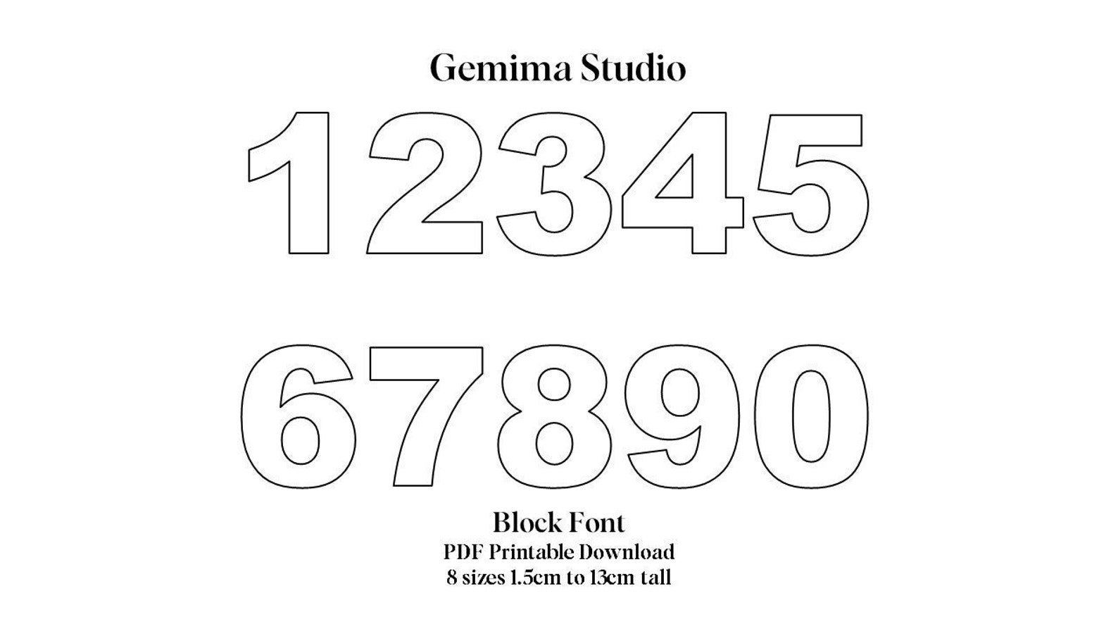 PDF Templates 8 Sizes Block Numbers Printable Template - Etsy UK
