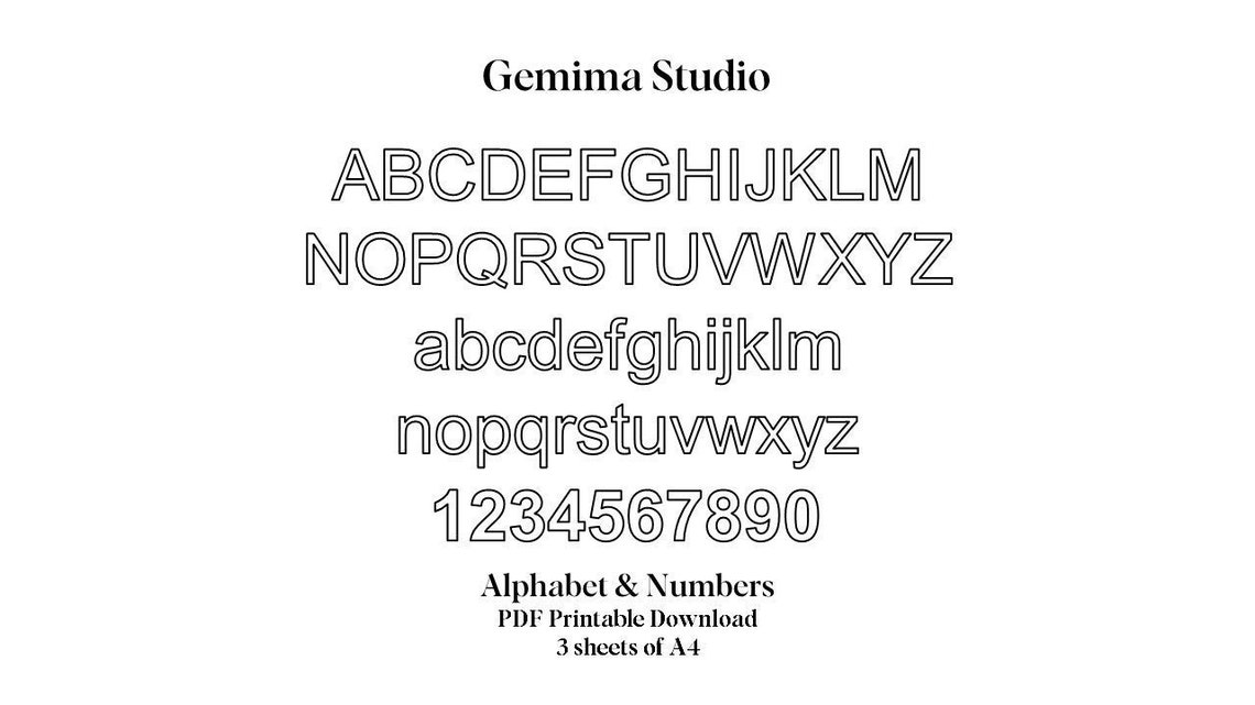 Printable A to Z and Numbers Set PDF Download 3 Pages - Etsy