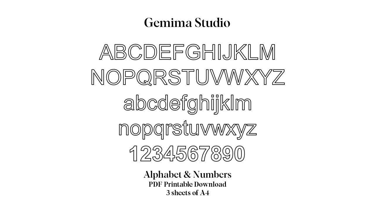 Printable A to Z and Numbers Set PDF Download 3 Pages - Etsy
