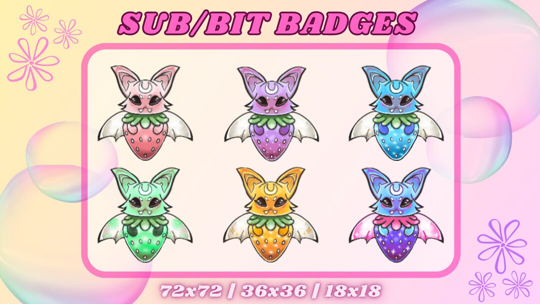 CUTE BAT Twitch Sub & Bit Badges Streamer Emotes Twitch - Etsy