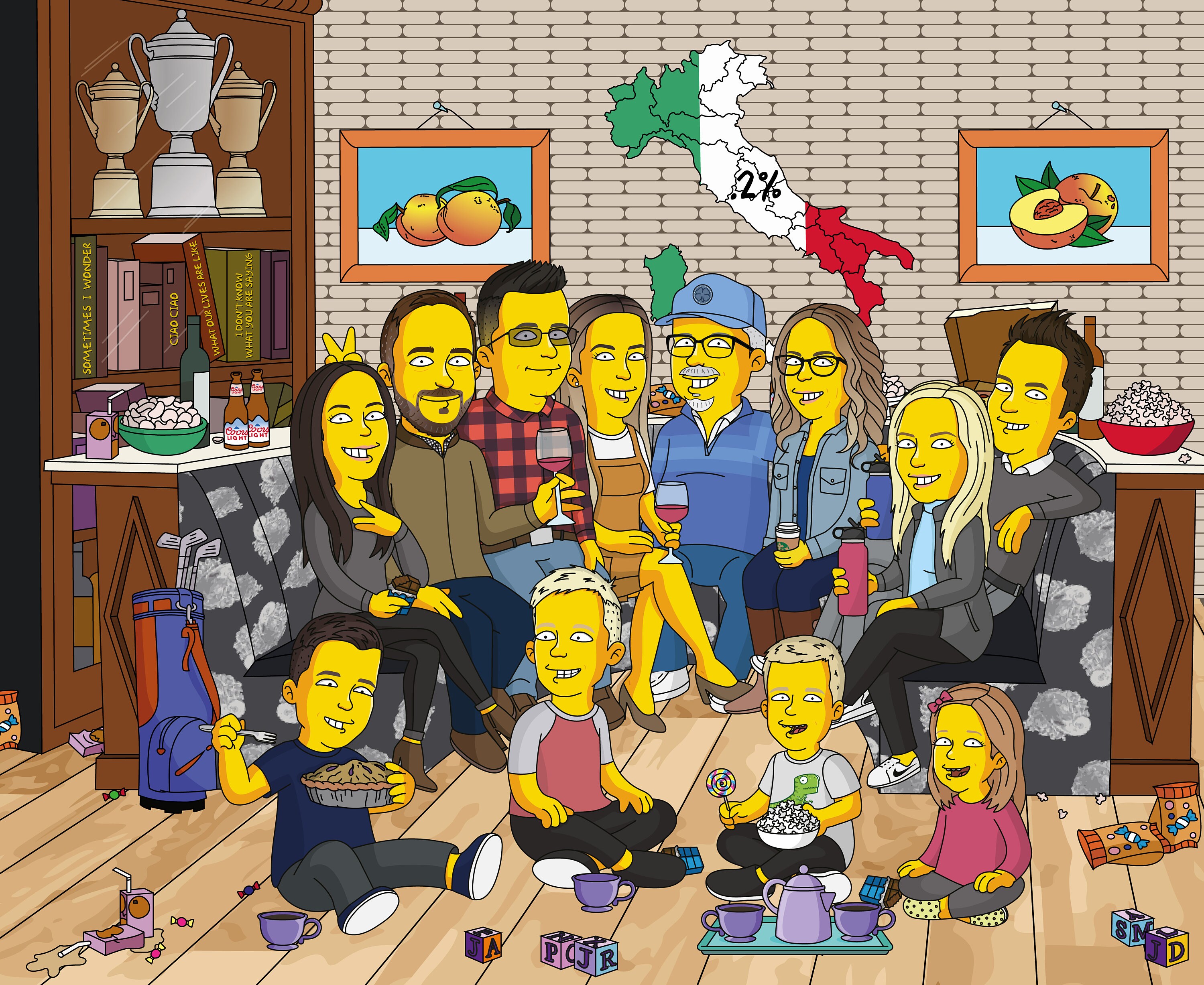 Custom Simpsons Portrait From Photo, Couple Simpson Portrait, Yellowed ...