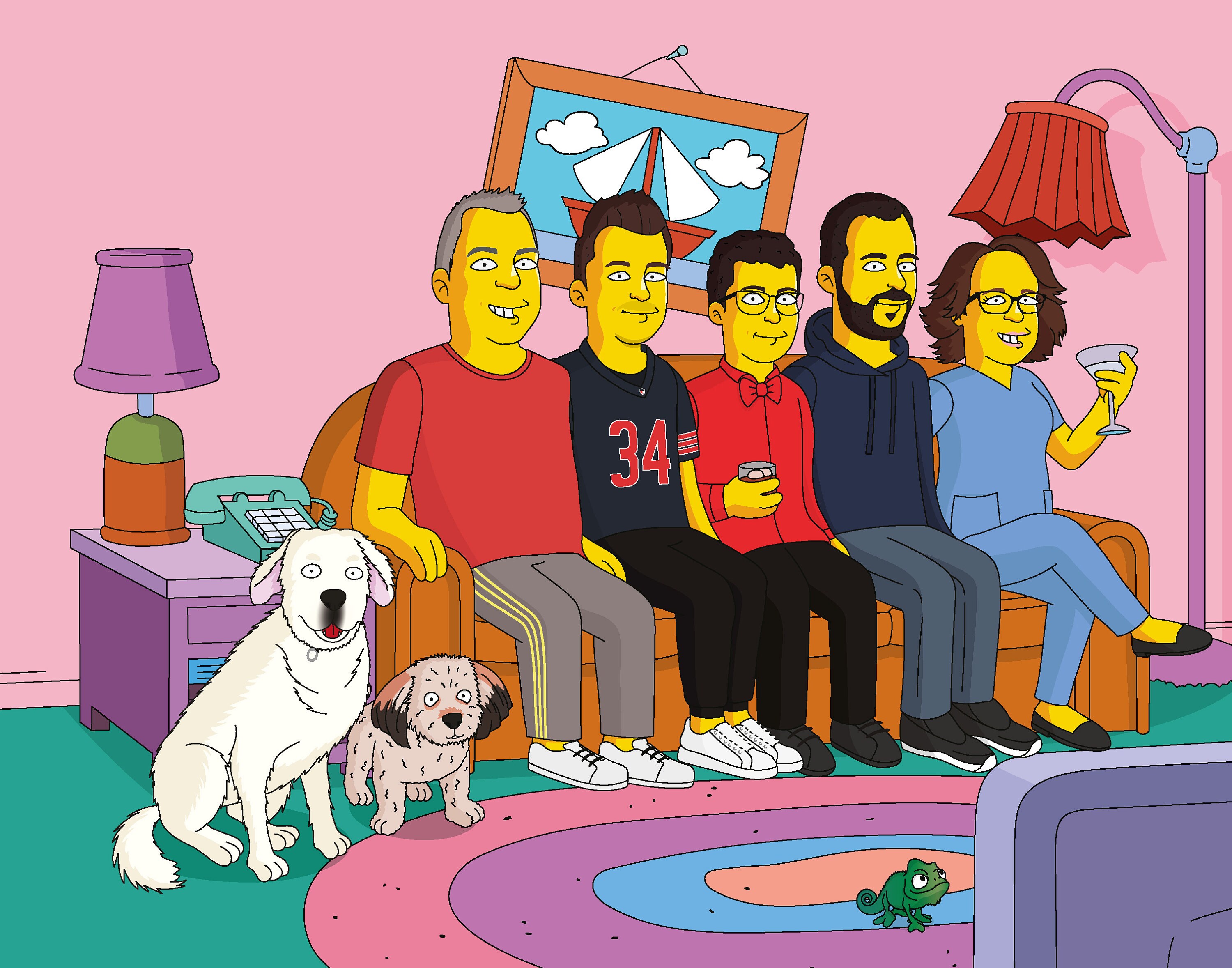 Custom Simpsons Portrait From Photo, Couple Simpson Portrait, Yellowed ...