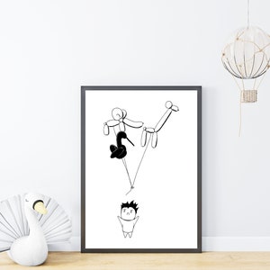Sad Boy With Animal Balloons Digital Art Print - Etsy
