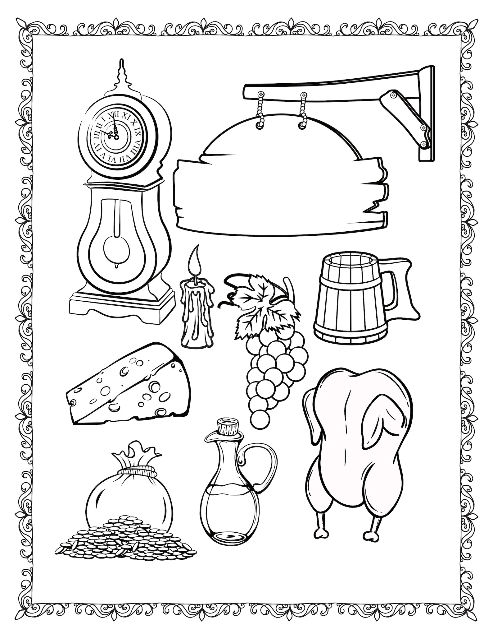 Five Printable Fantasy Coloring Pages - Etsy