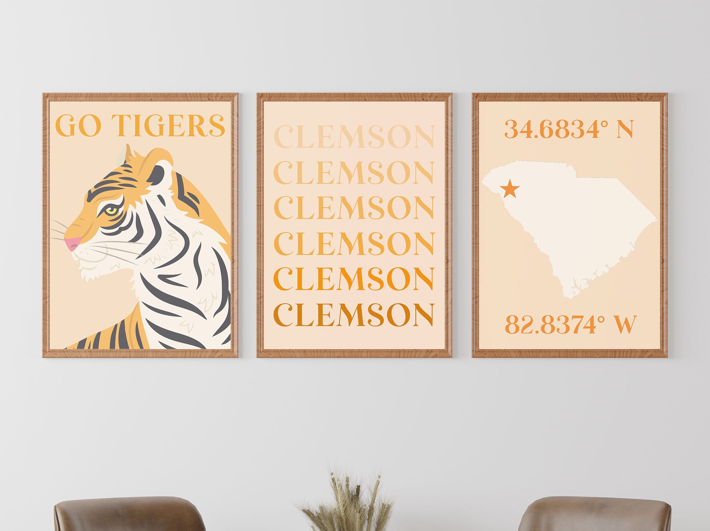 Clemson Orange Poster Set - Etsy