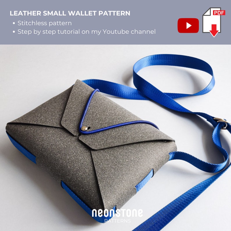 Crossbody Leather Bag PDF Pattern, DIY Stitchless Leather Crossbody Bag ...
