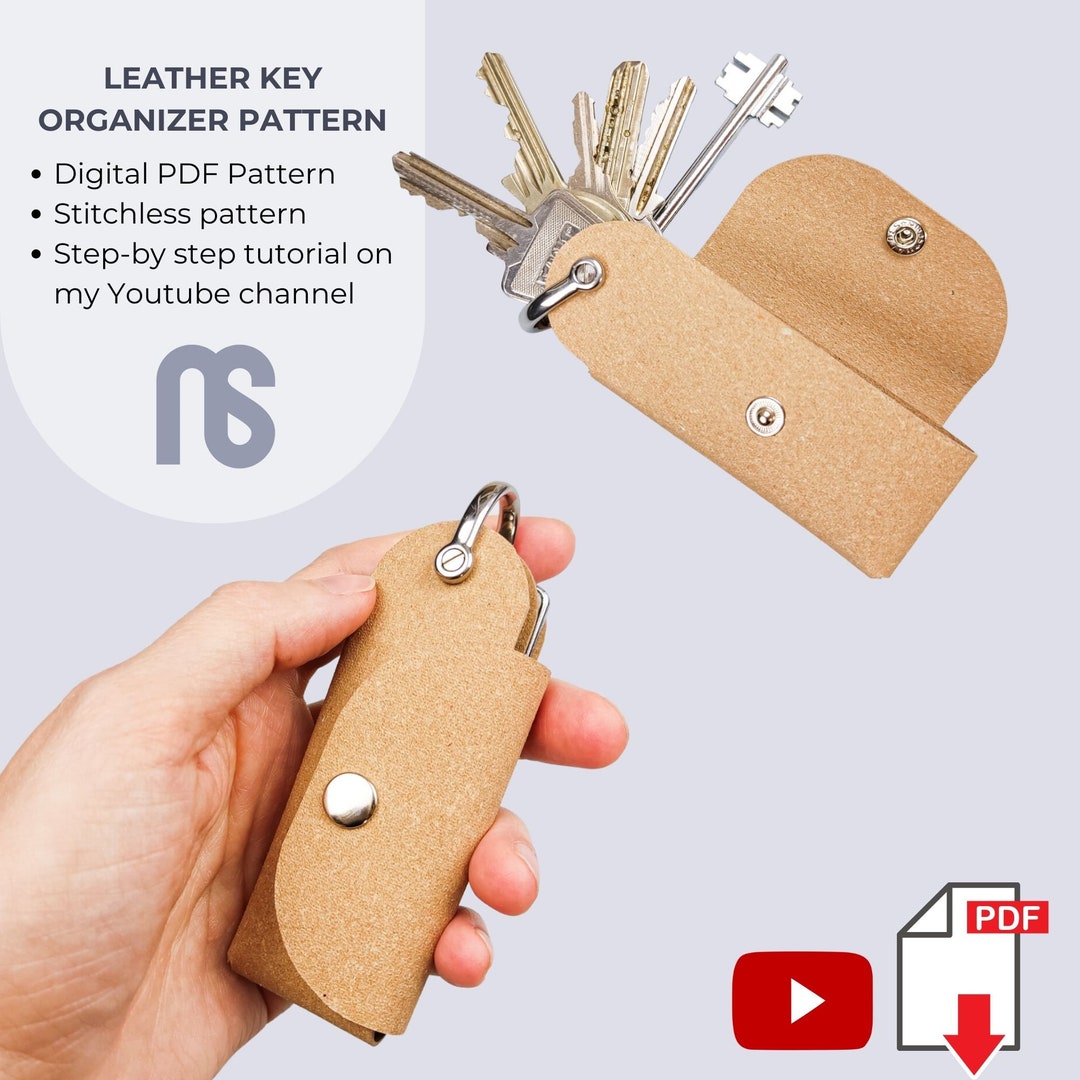 Leather Keychain Pattern PDF Keychain Template for Men DIY - Etsy