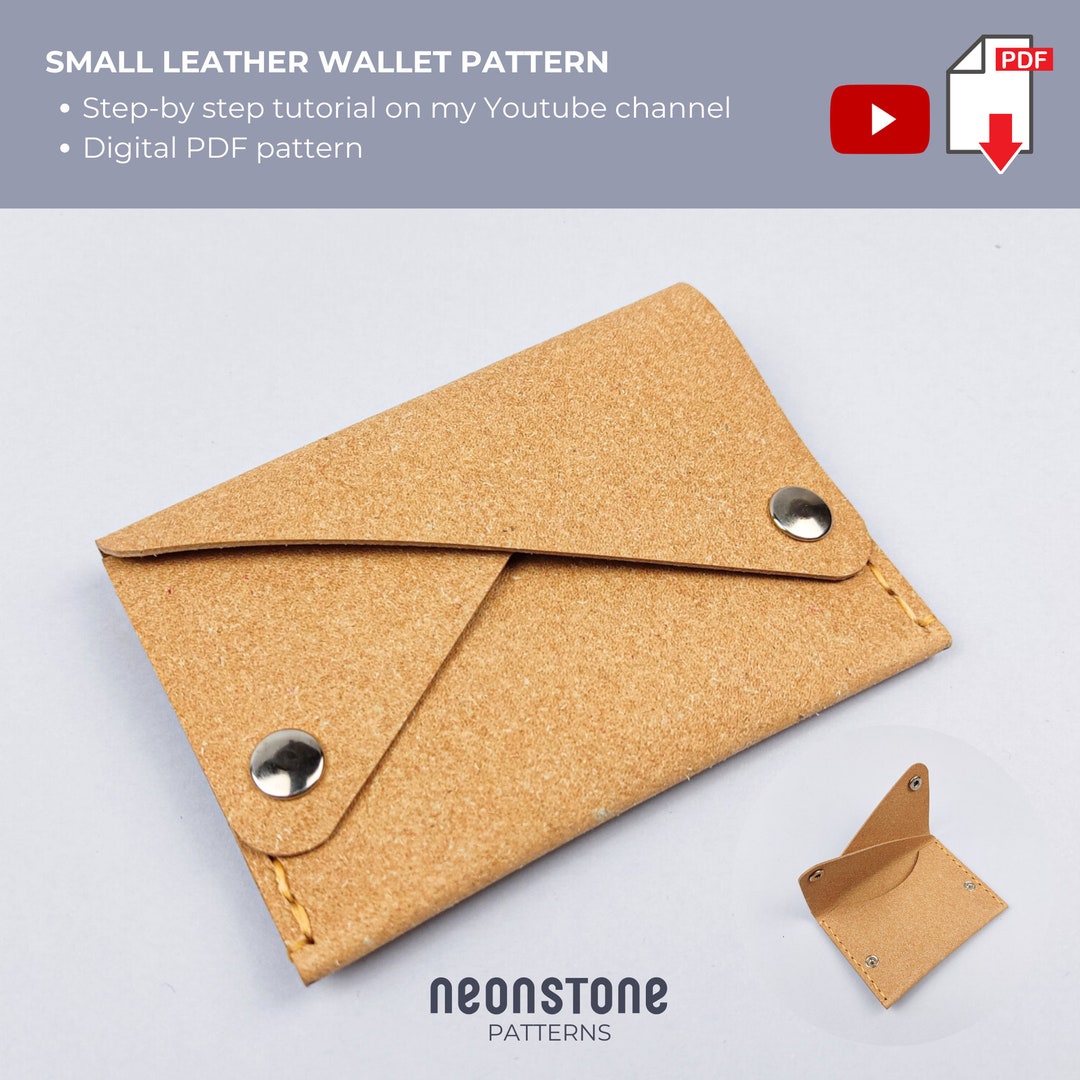 Small Wallet Pattern PDF, Pocket Leather Wallet for Men, Minimalist ...