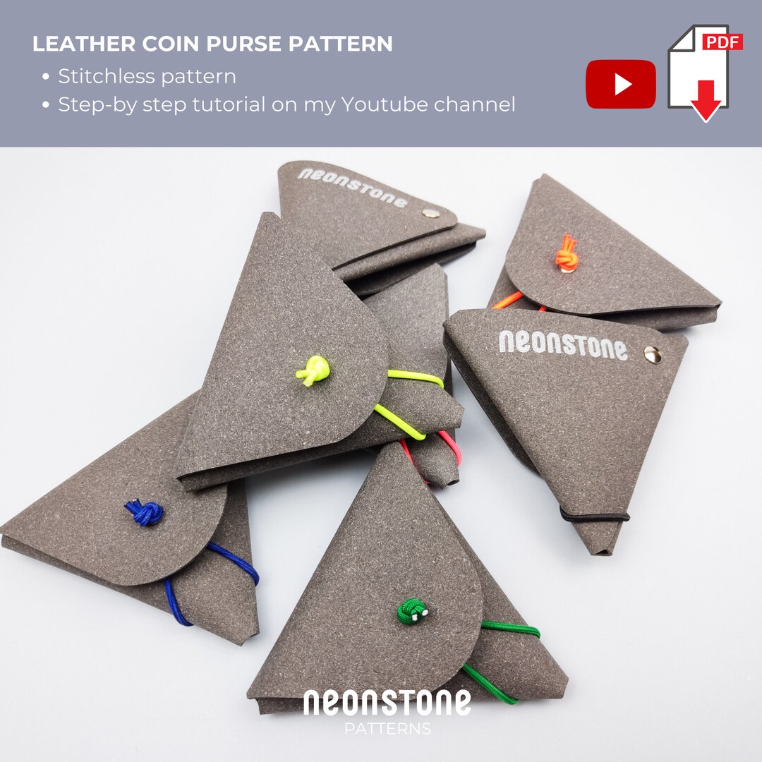 Leather Coin Purse Pattern, PDF Small Wallet Template, DIY Coin Purse ...